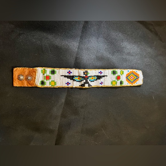 Jewelry | Vintage Native American Indian Beaded Thunderbird Bracelet ...